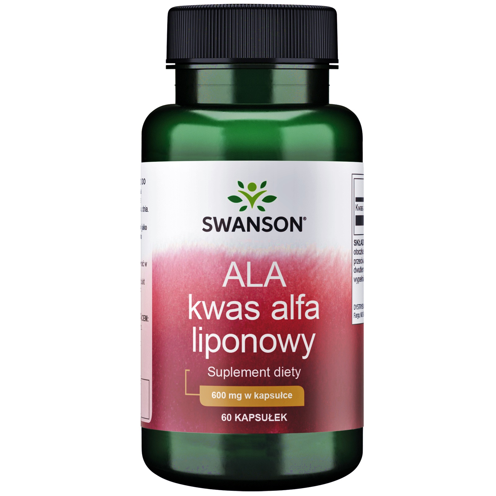 SWANSON ALA Kwas alfa liponowy ALPHA LIPOIC ACID 600mg 60 kapsułek ...