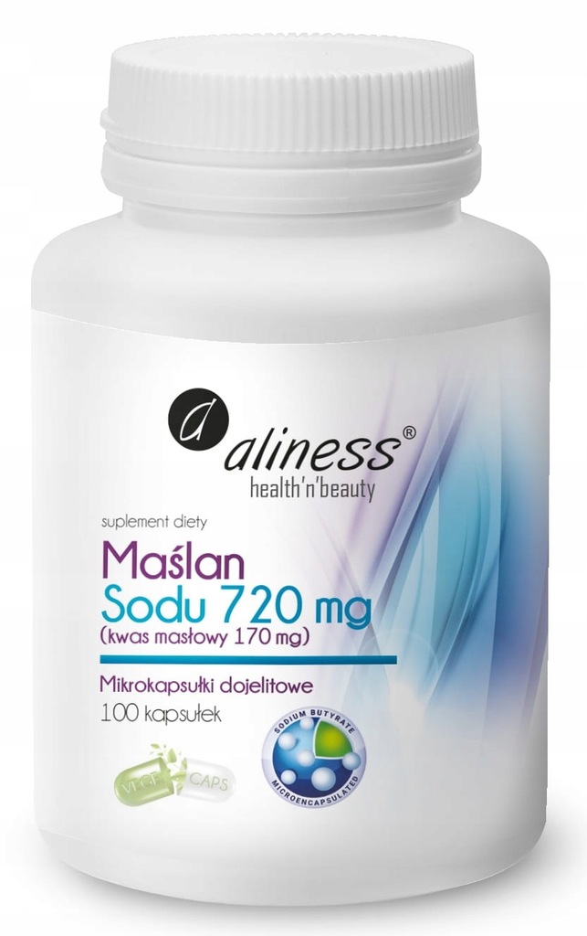 Aliness Maślan Sodu 720 mg - Zdrowe Jelita i Przewód Pokarmowy